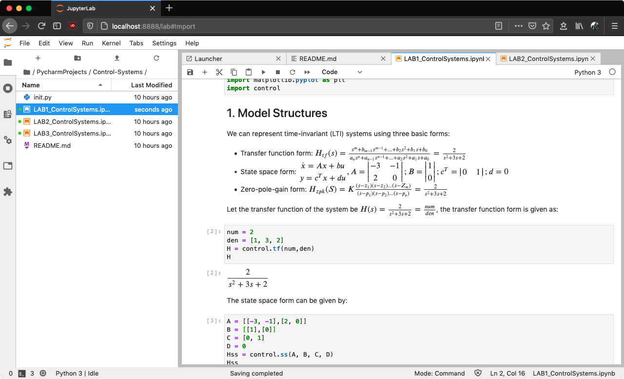 Sistemas de Control – Configuración Python y Jupyter Notebook – palmacas