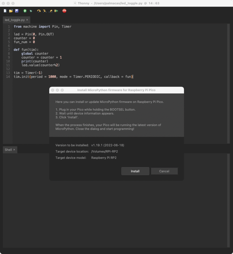 Módulo Wio RP2040 – Hello World – palmacas