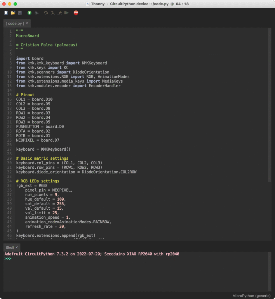 MacroBoard – Configuración – palmacas